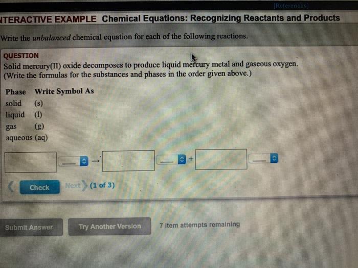 Solved Roteroncos TERACTIVE EXAMPLE Chemical Equations: | Chegg.com