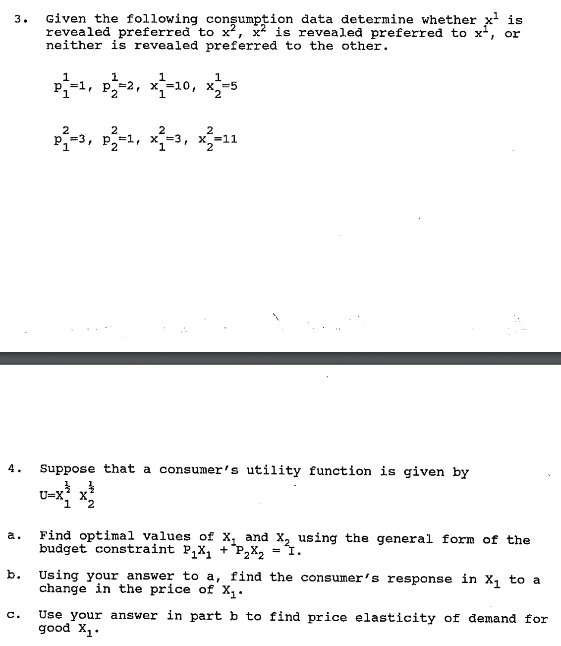 Solved Given the following consumption data determine | Chegg.com