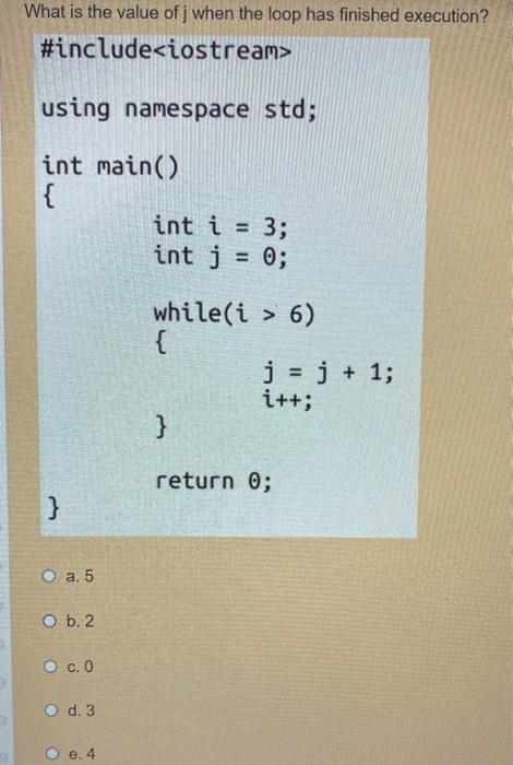 Solved What is the value of j when the loop has finished | Chegg.com
