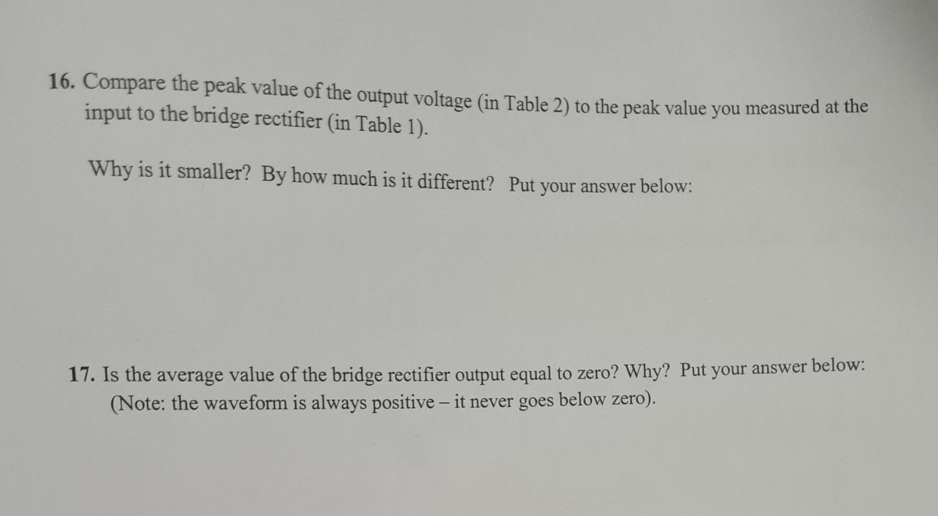 Compare the peak value of the output voltage (in | Chegg.com