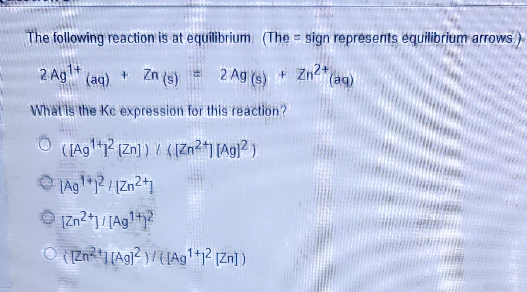 Solved The following reaction is at equilibrium. (The = sign | Chegg.com