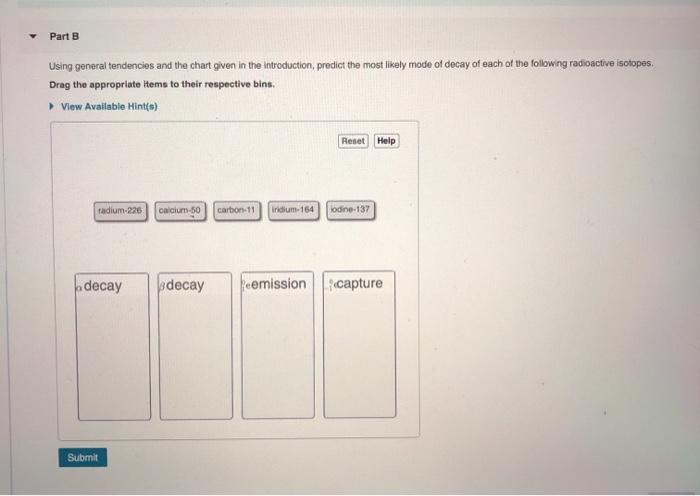 Solved Part B Using general tendencies and the chart given | Chegg.com