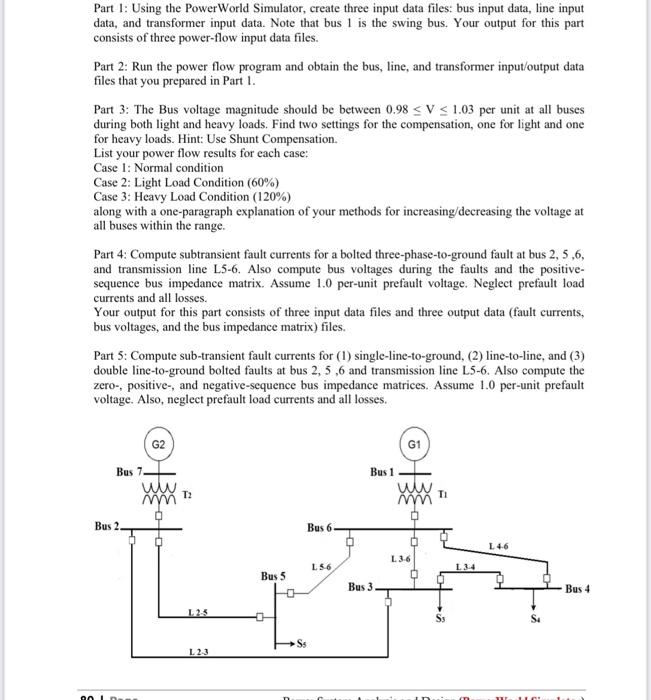 Solved data, and transformer input data. Note that bus 1 is | Chegg.com