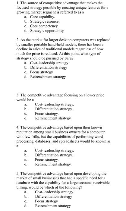 Solved MBA 518 Fall 2022 Business Strategy Dr. Hayat Habhab | Chegg.com