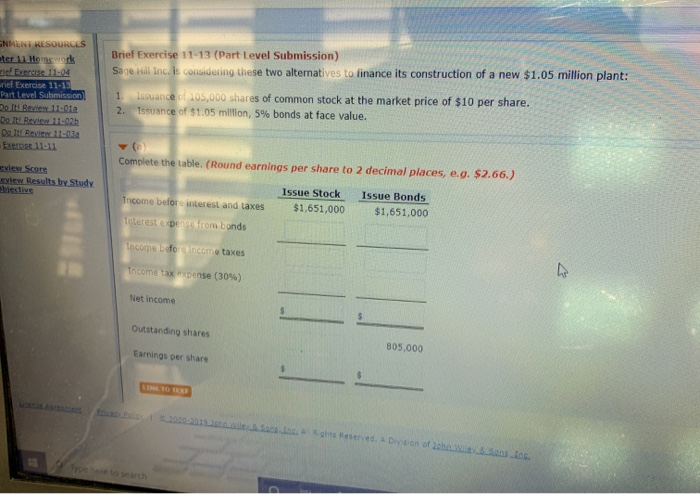 Solved Brief Exercise 11-13 (Part Level Submission) Sage ill | Chegg.com Solved Brief Exercise 11-13 (Part Level Submission) Sage ill | Chegg.com