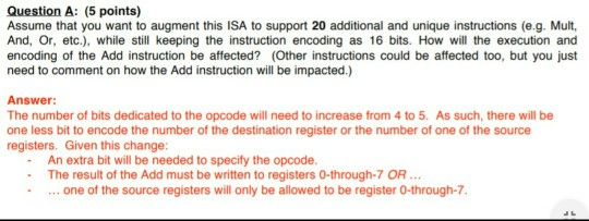 TABLE Q1 describes the 16-bit instruction format for | Chegg.com