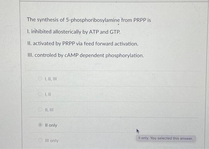 Solved The synthesis of 5-phosphoribosylamine from PRPP is | Chegg.com