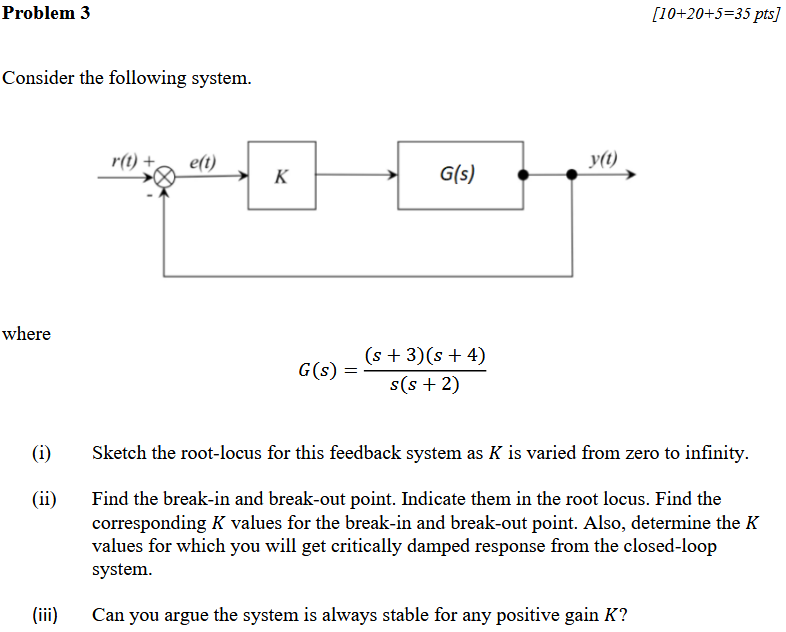 Solved Problem 3 ﻿Consider the following system. where \[ | Chegg.com