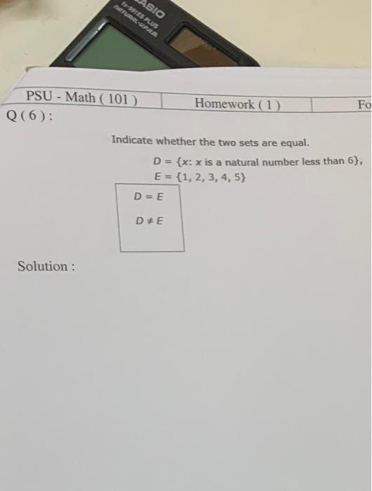 Solved fe-991ES PLUS NETURPA ASIO PSU - Math ( 101 ) | Chegg.com