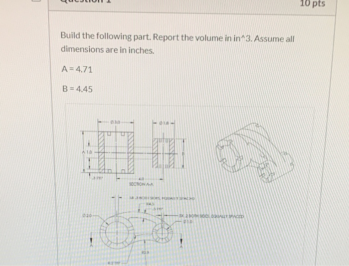 UCJULIONI 1 10 pts Build the following part. Report | Chegg.com