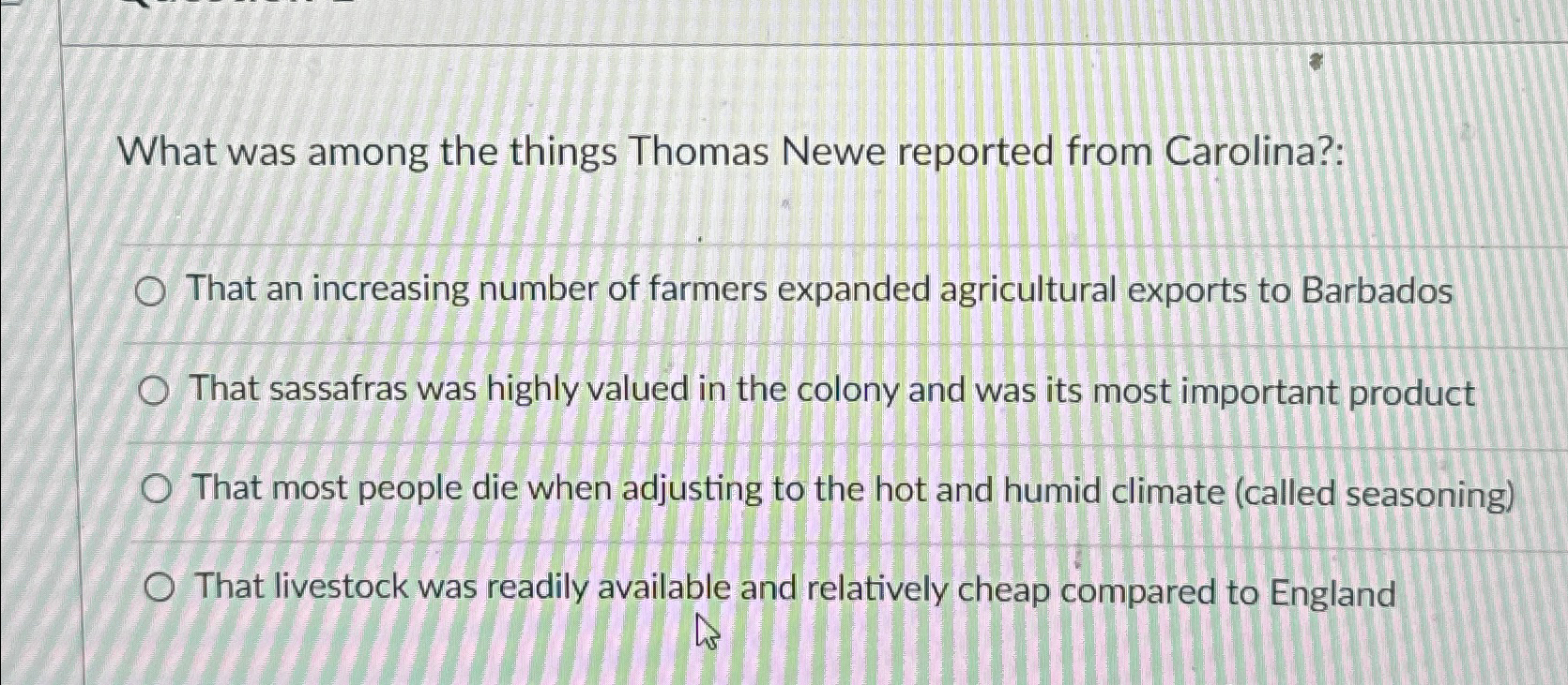 Solved What was among the things Thomas Newe reported from | Chegg.com