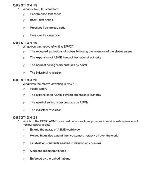 Solved QUESTION 18 1. What is the PTC stand for? Performance | Chegg.com