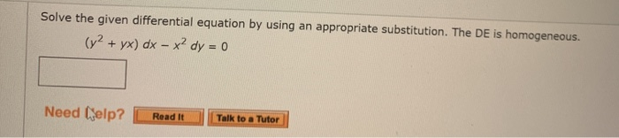 Solved Solve the given differential equation by using an | Chegg.com