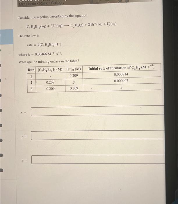 Solved Consider the reaction described by the equation | Chegg.com