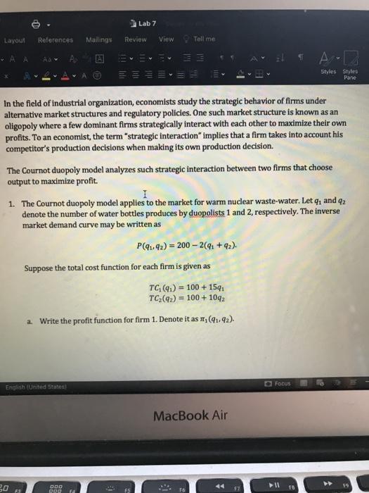 Solved Lab 7 Layout References Mailing Review View Tell me | Chegg.com