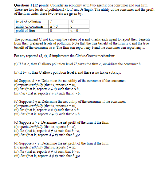 Solved Questions 1 [12 ﻿points] ﻿Consider an economy with | Chegg.com