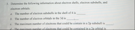 Solved Determine the following information about electron | Chegg.com