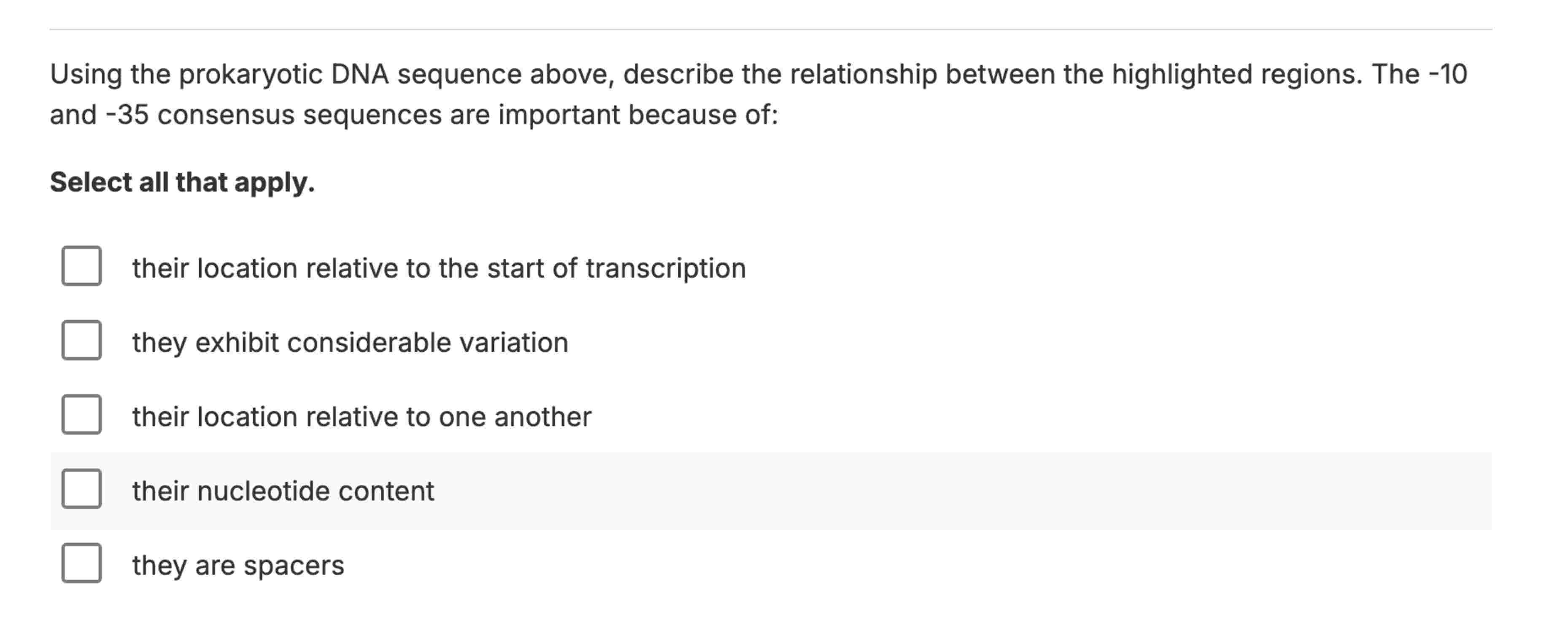 Solved Using the prokaryotic DNA sequence above, describe | Chegg.com