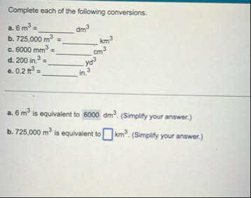 Solved Complete each of the following | Chegg.com
