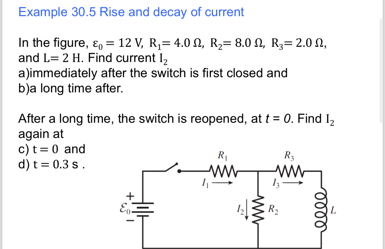 Solved Example 30.5 ﻿Rise and decay of currentIn the figure, | Chegg.com