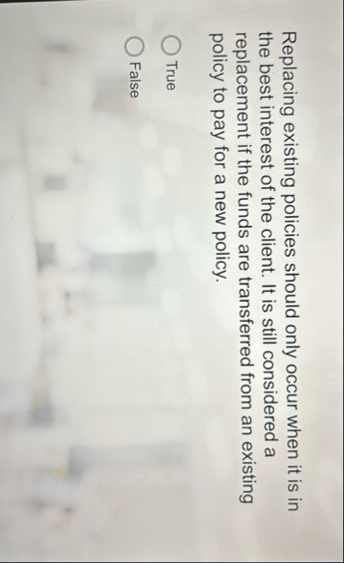 Solved Replacing existing policies should only occur when it | Chegg.com