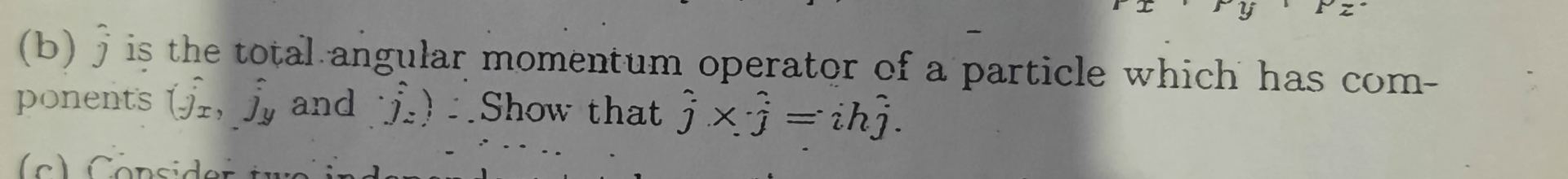 Solved (b) ﻿hat(j) ﻿is the total angular momentum operator | Chegg.com