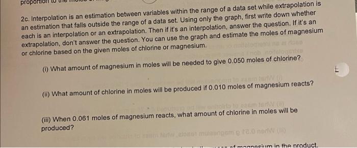 Solved proportio 2c. Interpolation is an estimation between | Chegg.com