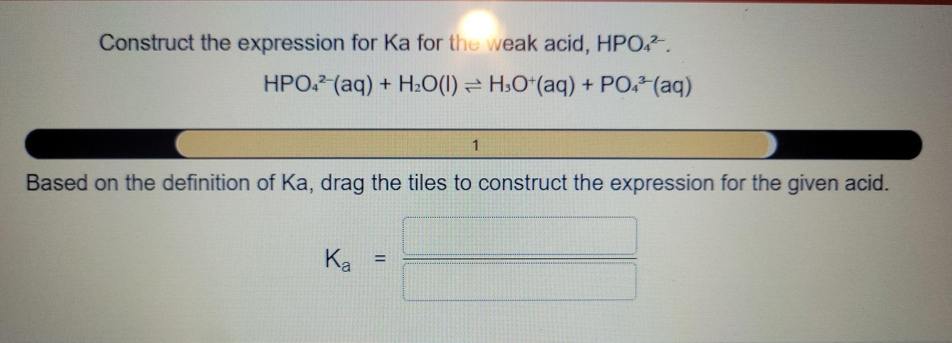 Solved Construct the expression for Ka for the weak acid, | Chegg.com