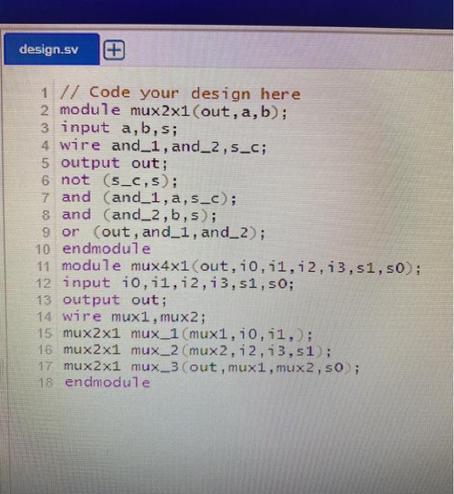 Solved I am trying to create a 8 bit wide 4 x 1 multiplexer | Chegg.com