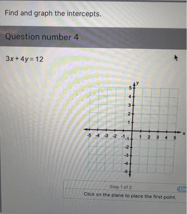 Solved Find and graph the intercepts. Question number 4 | Chegg.com
