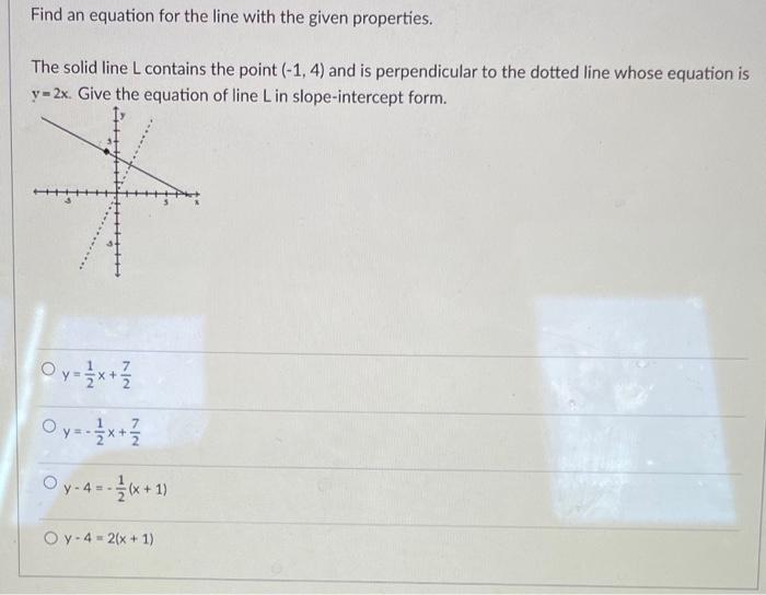 Solved Find an equation for the line with the given | Chegg.com