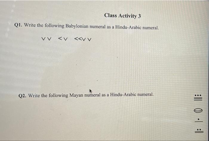 Solved Class Activity 3 Q1. Write the following Babylonian | Chegg.com