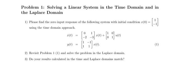 Solved Problem 1 Solving A Linear System In The Time Domain