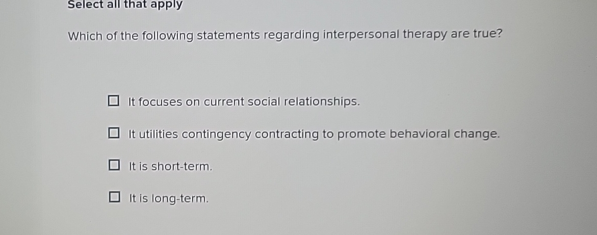 Solved Select all that applyWhich of the following | Chegg.com