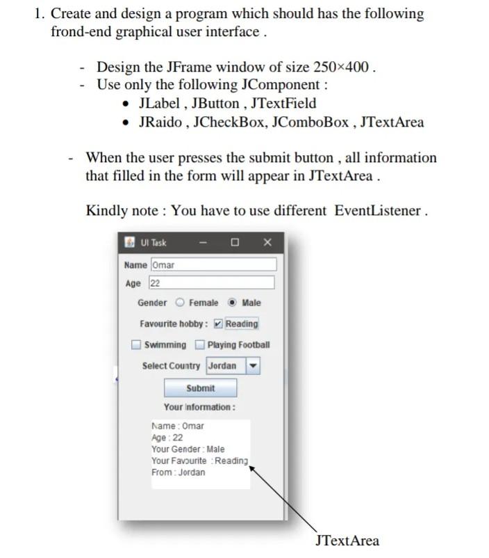 Solved 1. Create and design a program which should has the | Chegg.com