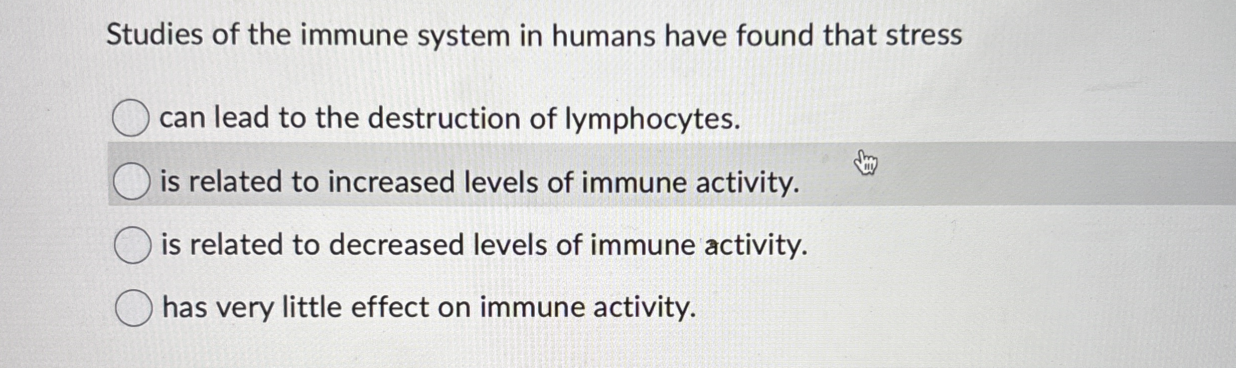 Solved Studies of the immune system in humans have found | Chegg.com