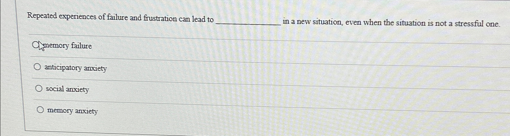 Solved Repeated experiences of failure and frustration can | Chegg.com