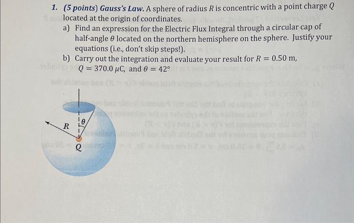 Solved 1. (5 points) Gauss's Law. A sphere of radius R is | Chegg.com
