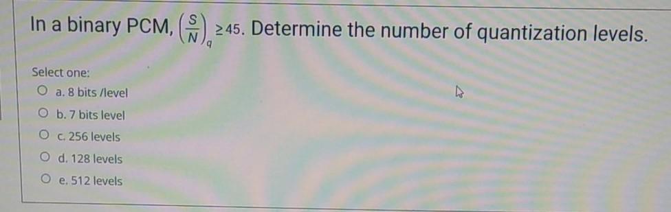 Solved In a binary PCM, N). 245. Determine the number of | Chegg.com