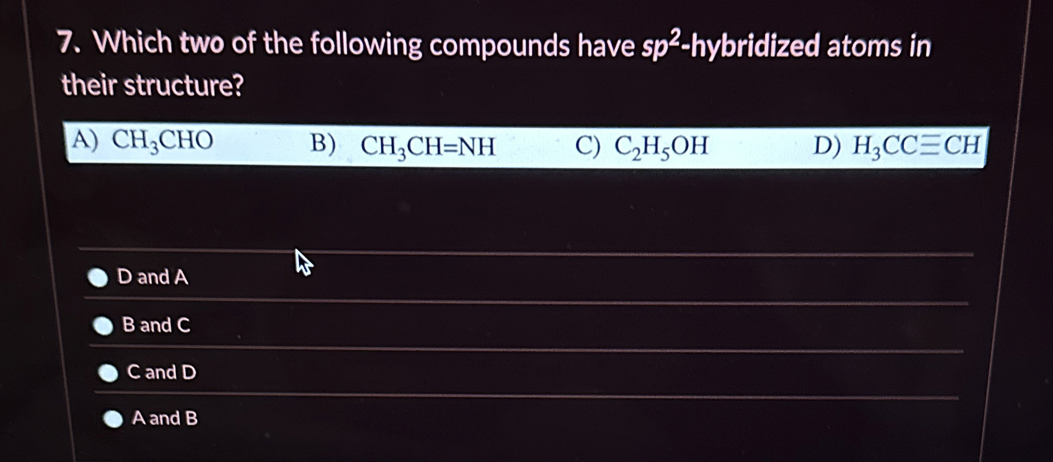 Solved Which two of the following compounds have | Chegg.com