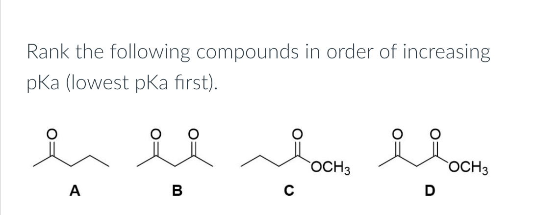 Rank the following compounds in order of increasing | Chegg.com
