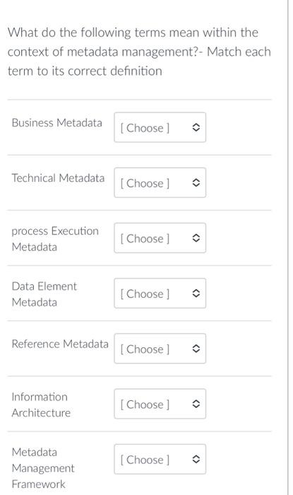 Solved What do the following terms mean within the context | Chegg.com