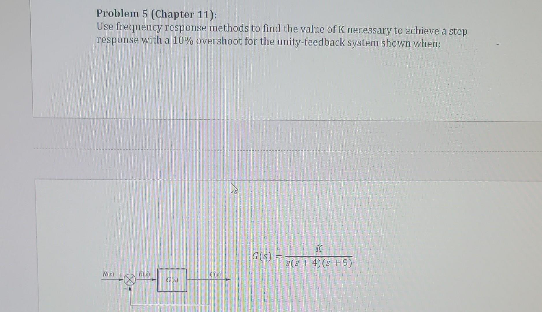 Solved Problem 5 (Chapter 11): Use frequency response | Chegg.com