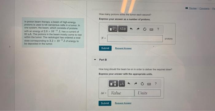 Solved How flamy protons strike the fumor escht gecond? In | Chegg.com