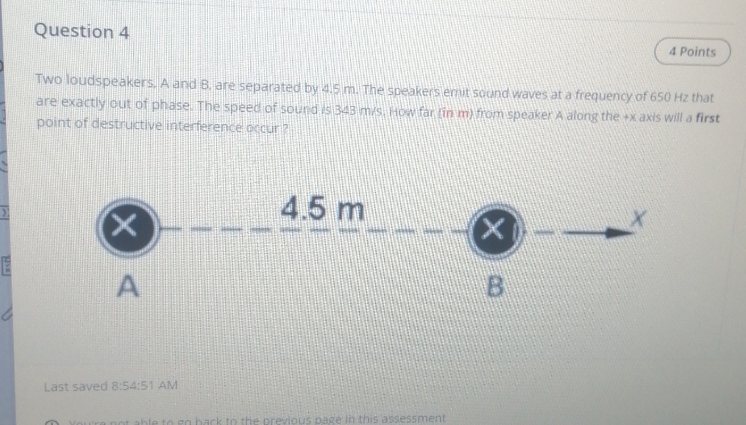Solved Question 4Two loudspeakers. A and B are separated by | Chegg.com