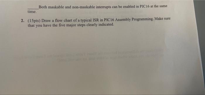 Both maskable and non-maskable interrupts can be | Chegg.com