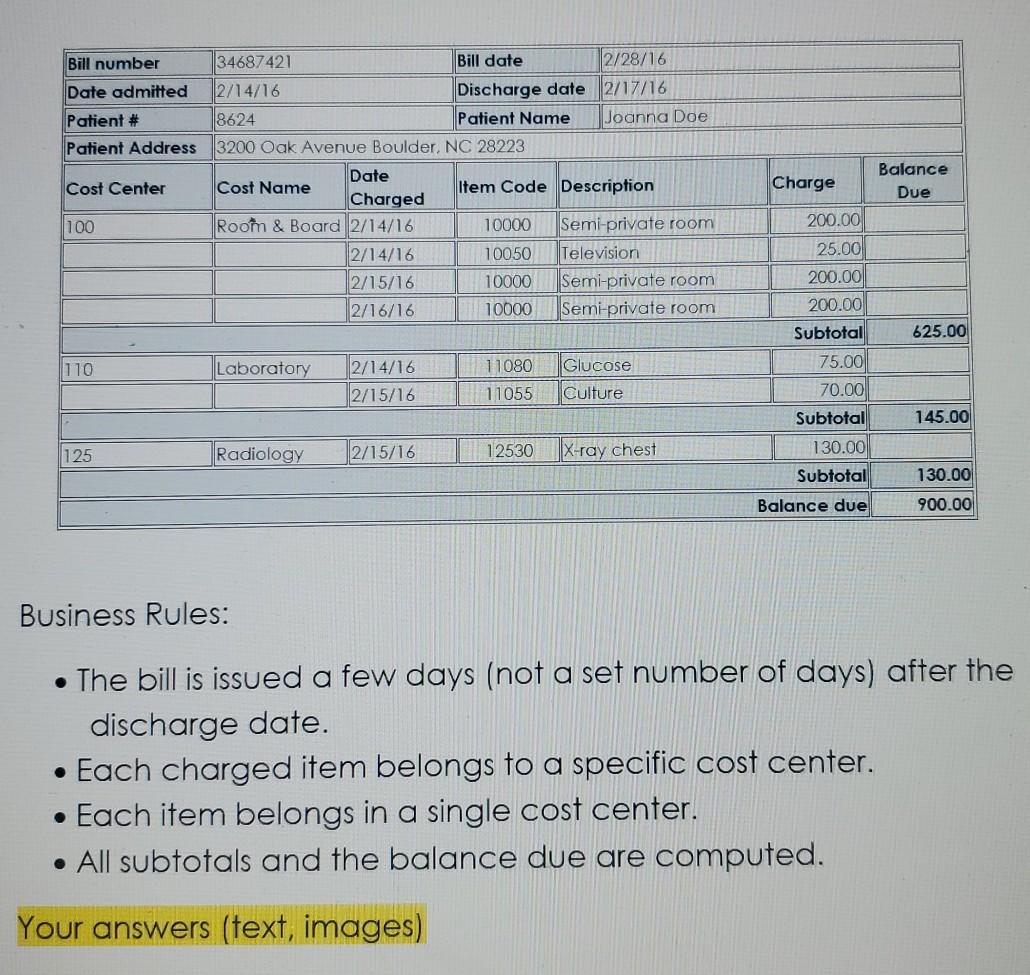 Solved Create a set of 3NF normalized relations (or tables) | Chegg.com