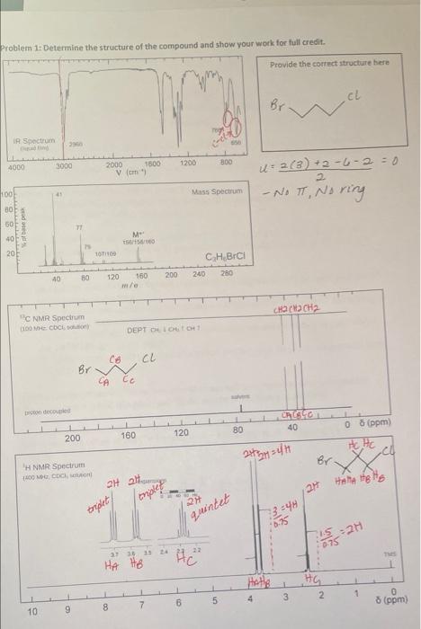 Solved Problem 1 Determine The Structure Of The Compound