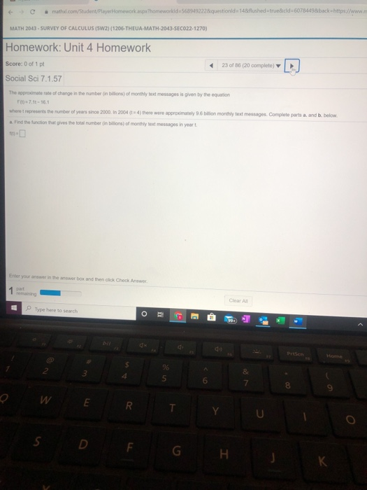 Solved matha.com/Student/PlayerHomework aspx | Chegg.com