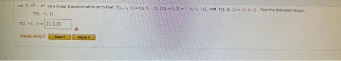 Solved Let F:R3+R3 be a linear transformation such that | Chegg.com
